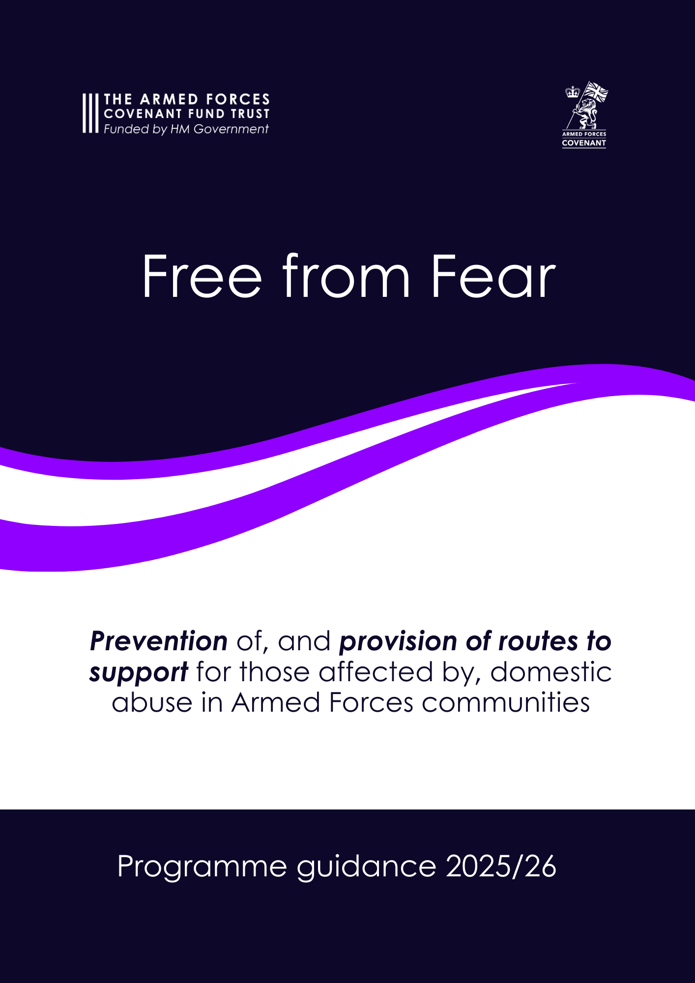 Free from Fear Programme reopens for applications : Armed Forces ...